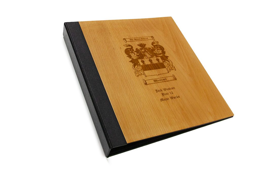 Natural Timber Ring Binder A4 Portrait Laser Etching & Cutting