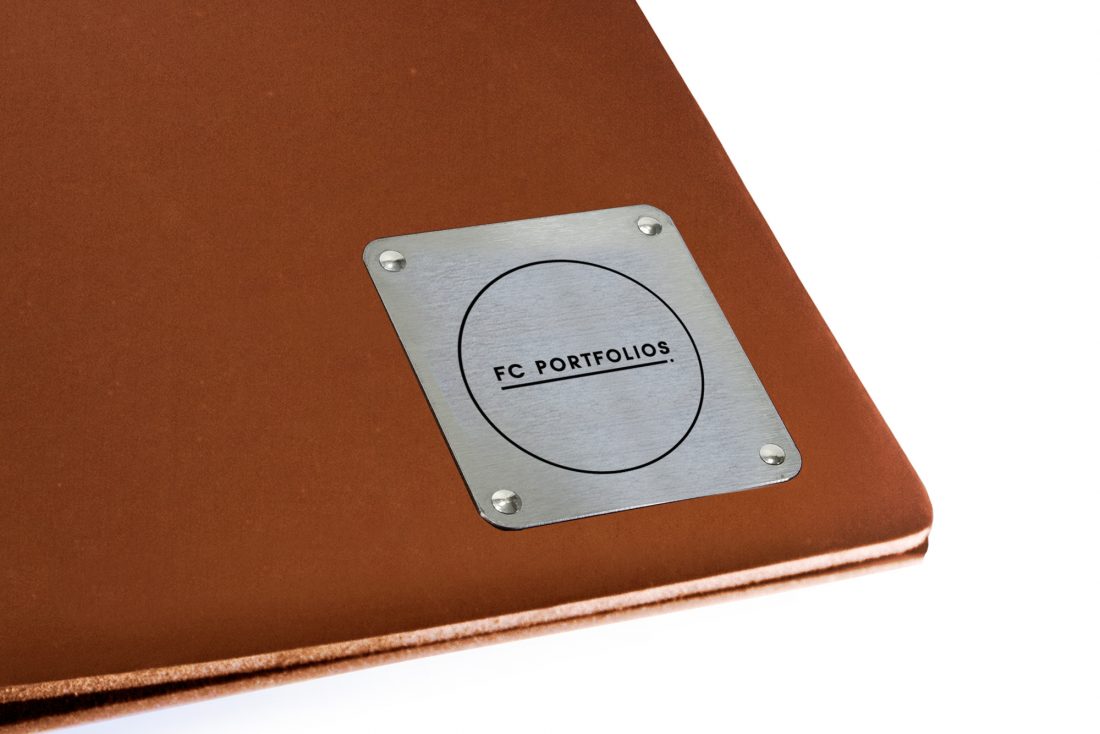 Leather Ring Binder 8.5 x 11 Portrait Laser Etching on Metal Plaque