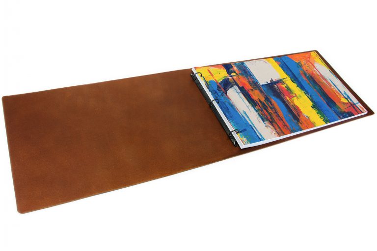 Leather Ring Binder 8.5" x 11" Landscape Blind Debossed | Design Online